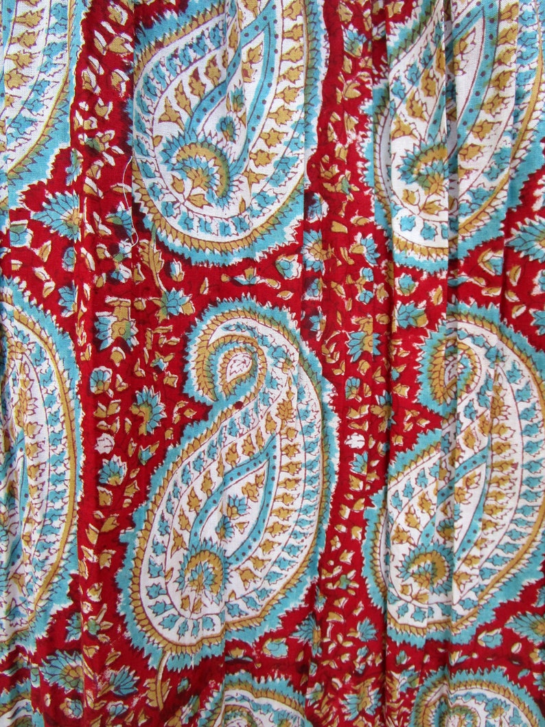 Traditional Red Paisley Look Long Maxi Dress Deep V Neckline - Etsy