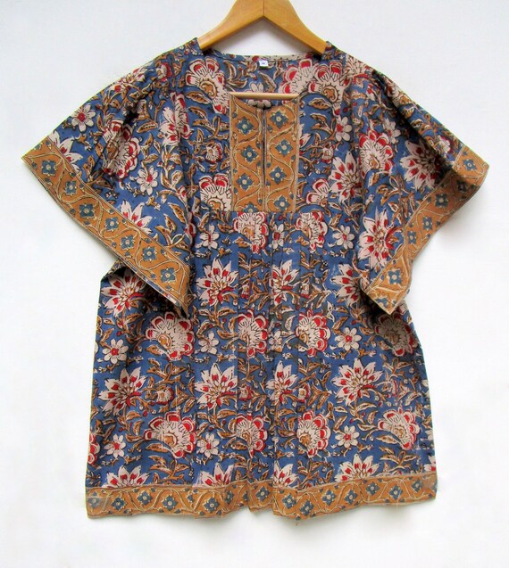 Kalamkari Printed Cotton Blouse and Tops Split Neckline - Etsy