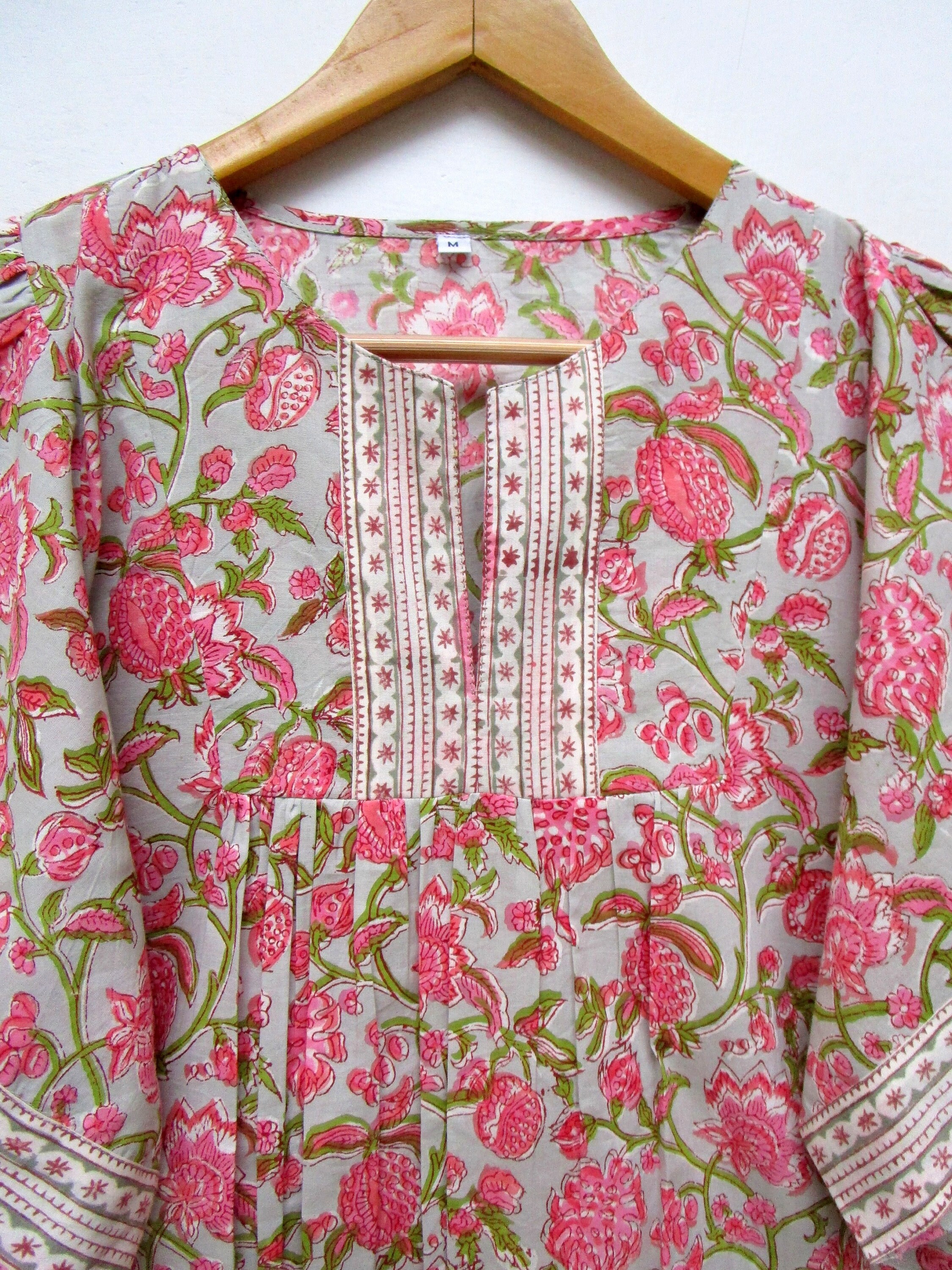 Indian Block Printed Casual Wear Blouse Tops Split Neckline - Etsy