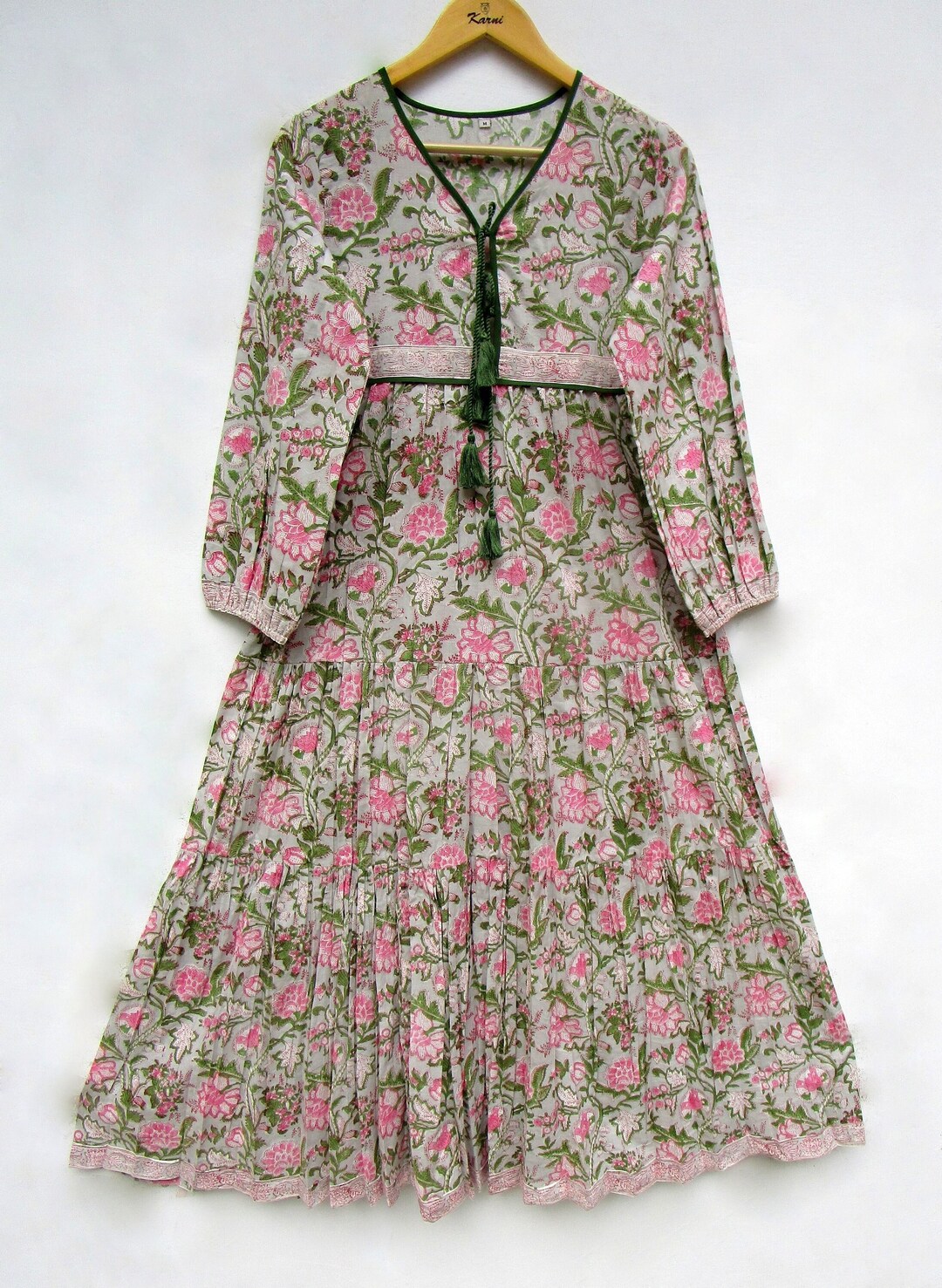 Amazing Block Printed Hippie Style Long Maxi Dress V - Etsy