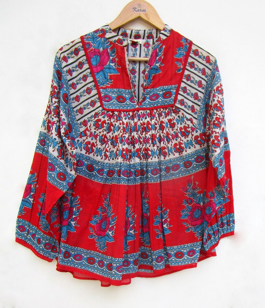 Beautiful Maxi Blouse Collared Neckline Blouse Long Sleeve Summer Wear ...