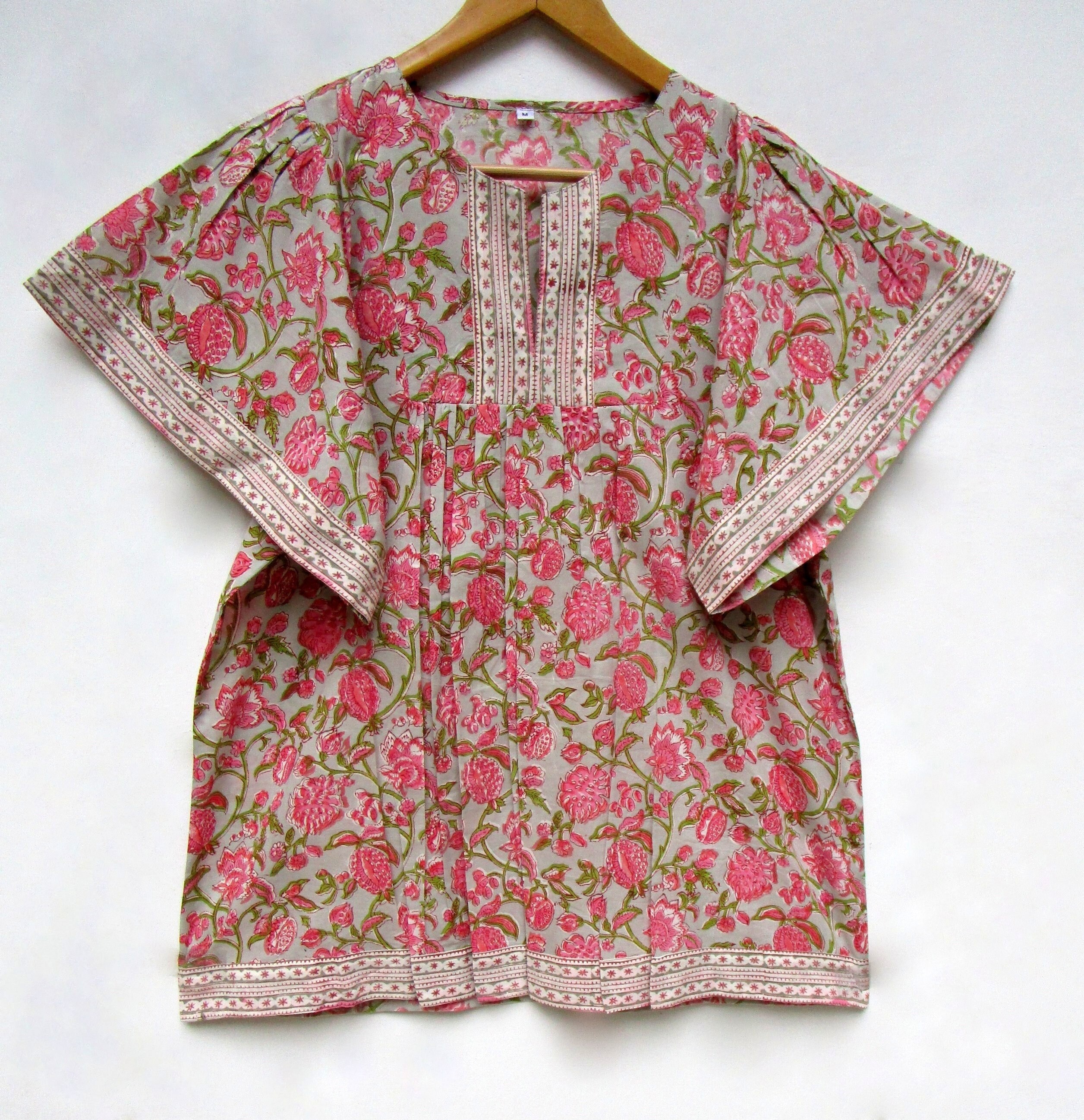 Indian Block Printed Casual Wear Blouse Tops Split Neckline - Etsy