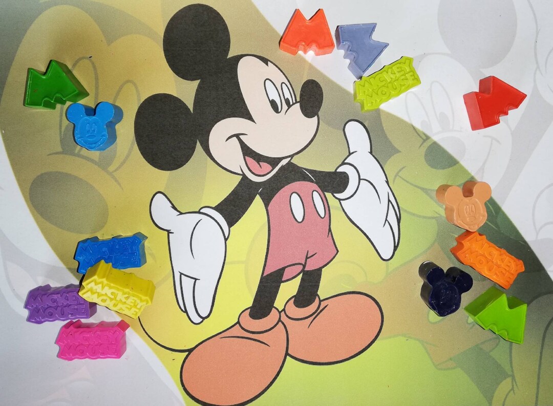 Mickey Mouse Crayon Party Favours Set of 24 - Etsy Australia