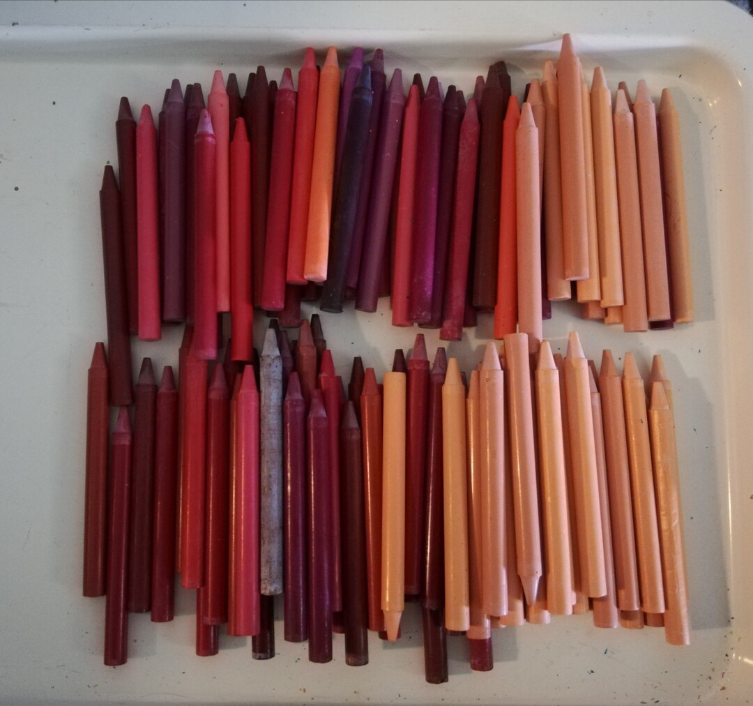 Mixed Crayons bag 5 Mostly Red and Peach Colour - Etsy Australia