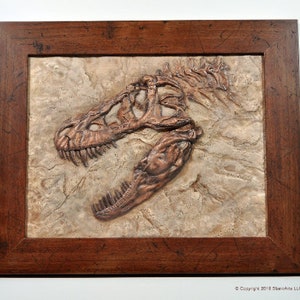 T-rex Fossil Replica - 11 X 14 Relief Sculpt - Etsy