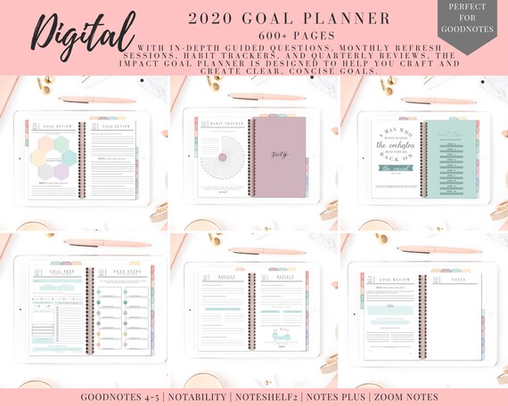 DIGITAL GOAL PLANNER for Goodnotes 2020 Digital Planner for | Etsy