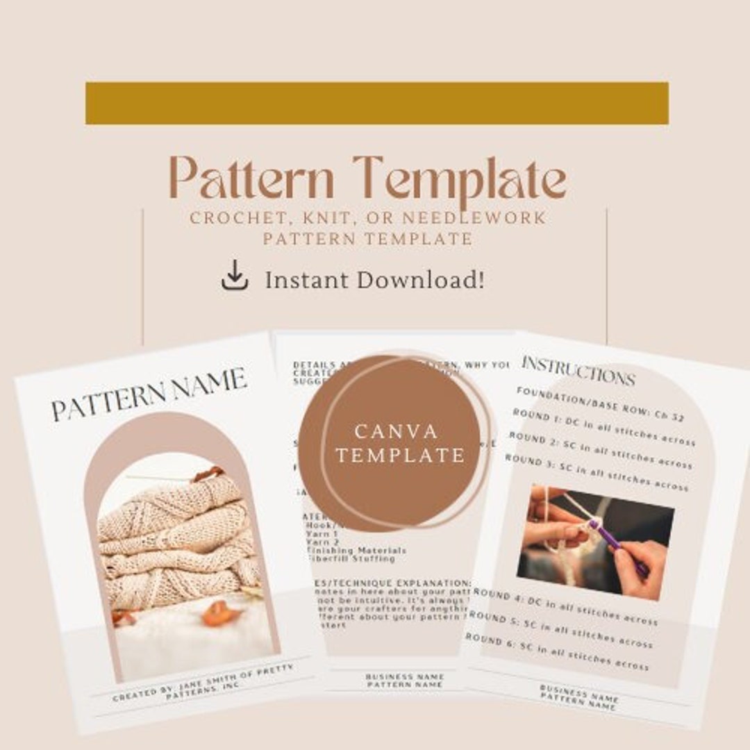 Neutral Arch Crochet Pattern Template | Knit Pattern Template | Instant Download | Downloadable ...