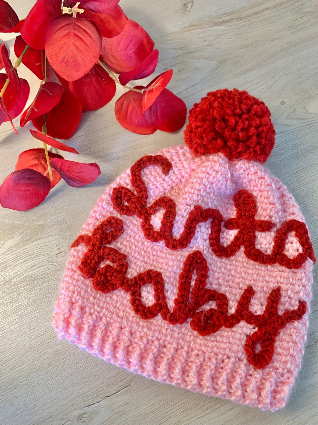 Santa Baby Beanie With Pom Pom for Babies and Kids | Custom Crochet ...