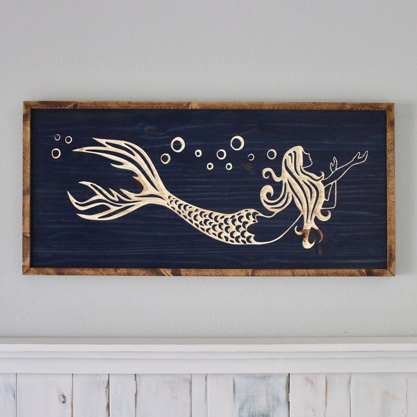 Wood Mermaid Wall Decor - Etsy