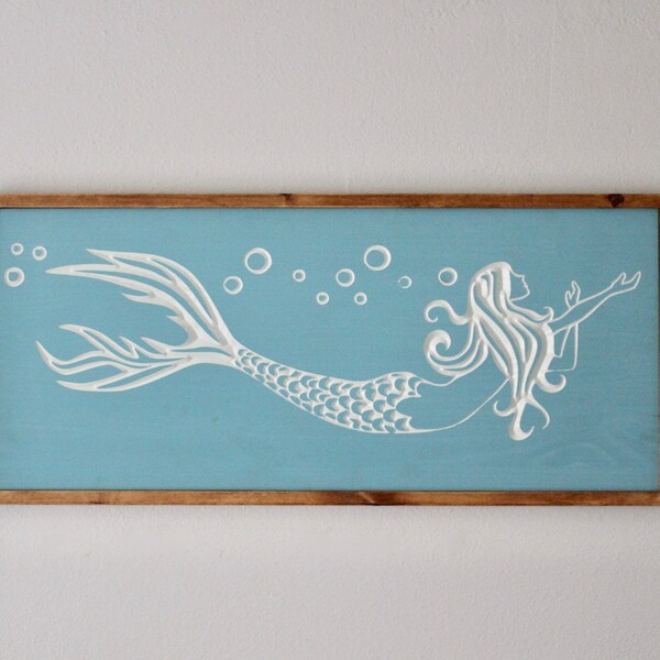 Wood Mermaid Wall Decor - Etsy
