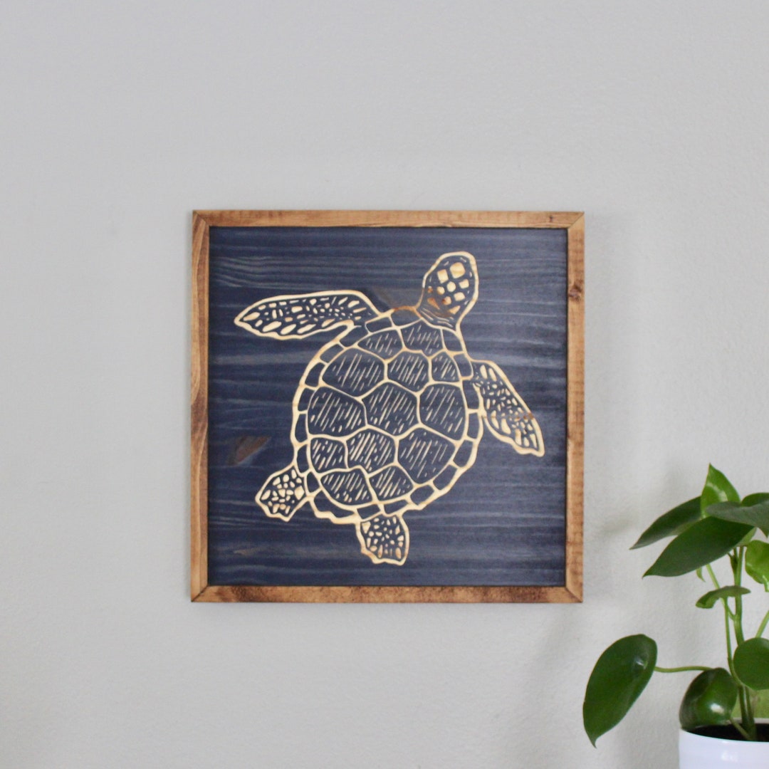 Carved Sea Turtle Wall Art Beach House Decor Framed Turtle - Etsy