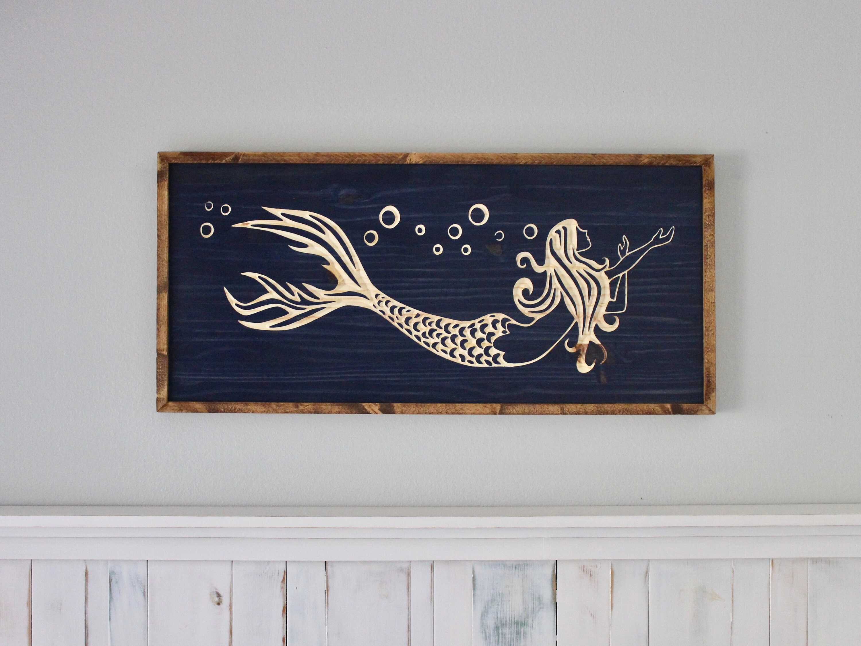 Carved Mermaid Wall Art || Nautical Decor || Sea Life Decor || Coastal ...