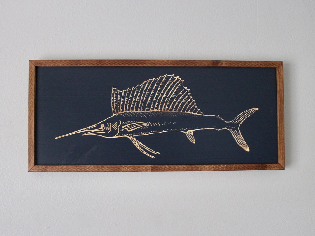 Carved Sailfish Wall Art Nautical Decor Sea Life Decor Coastal Wall Art ...