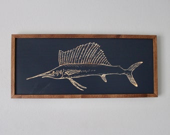 Wood Sailfish Wall Art - Etsy