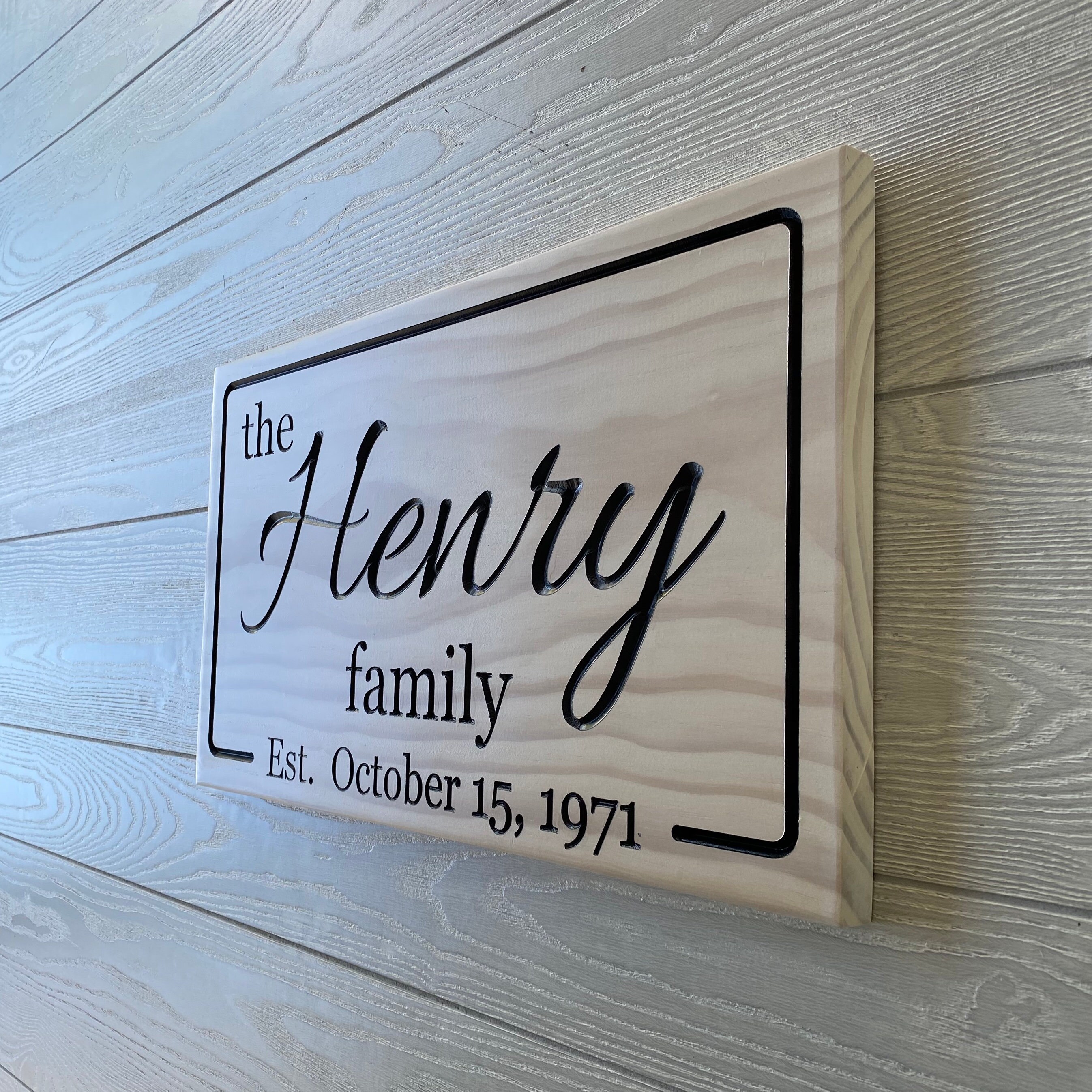 Family Name Plaque - Established Family Sign - Carved Wood Sign ...