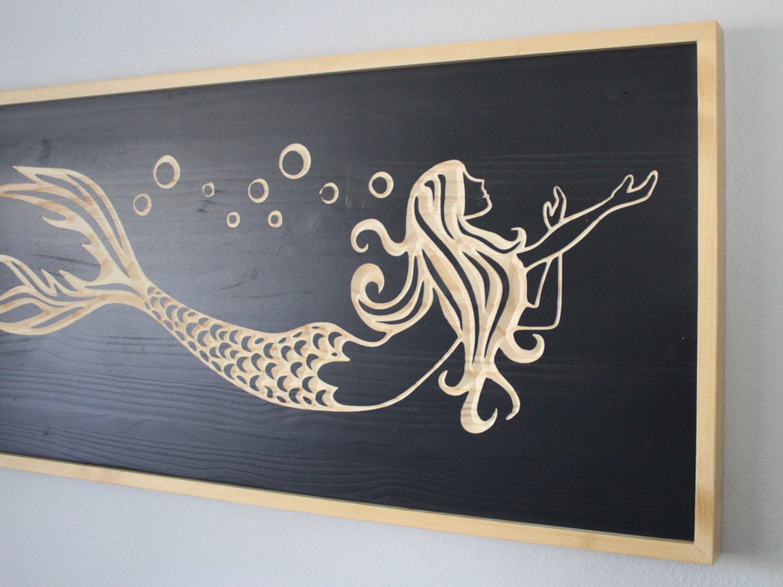 Carved Mermaid Wall Art || Nautical Decor || Sea Life Decor || Coastal ...