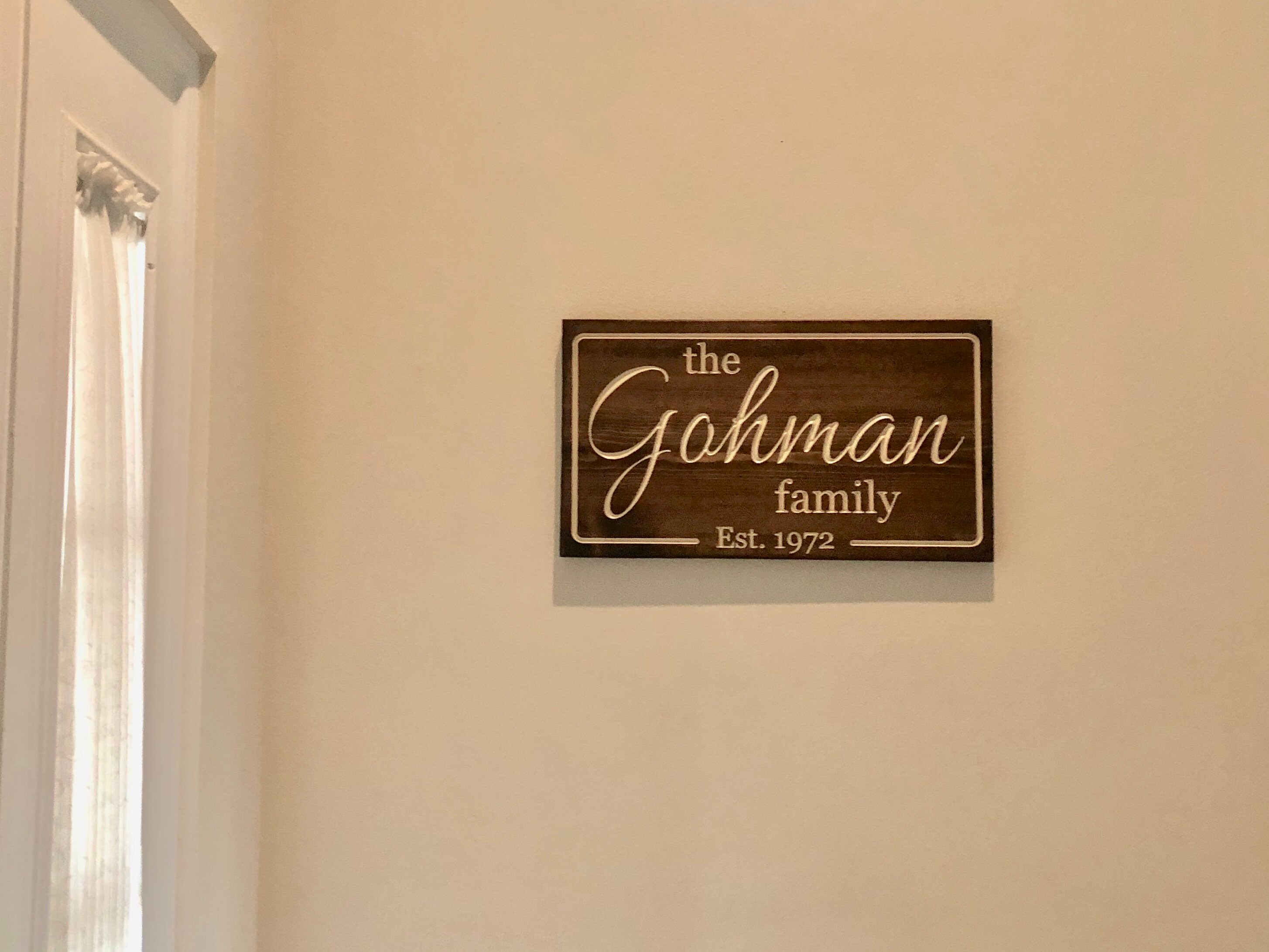 Family Name Plaque - Established Family Sign - Carved Wood Sign ...