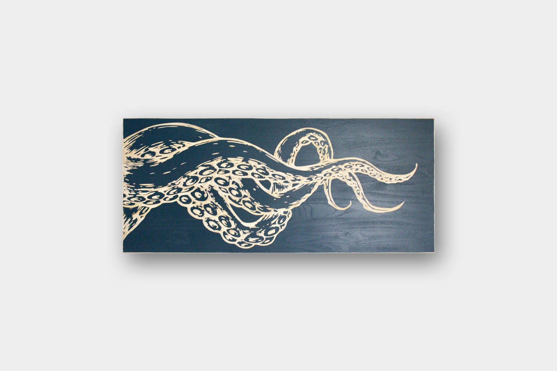 Carved Octopus Tentacle Wall Art | Coastal Decor | Kraken Art | Carved ...