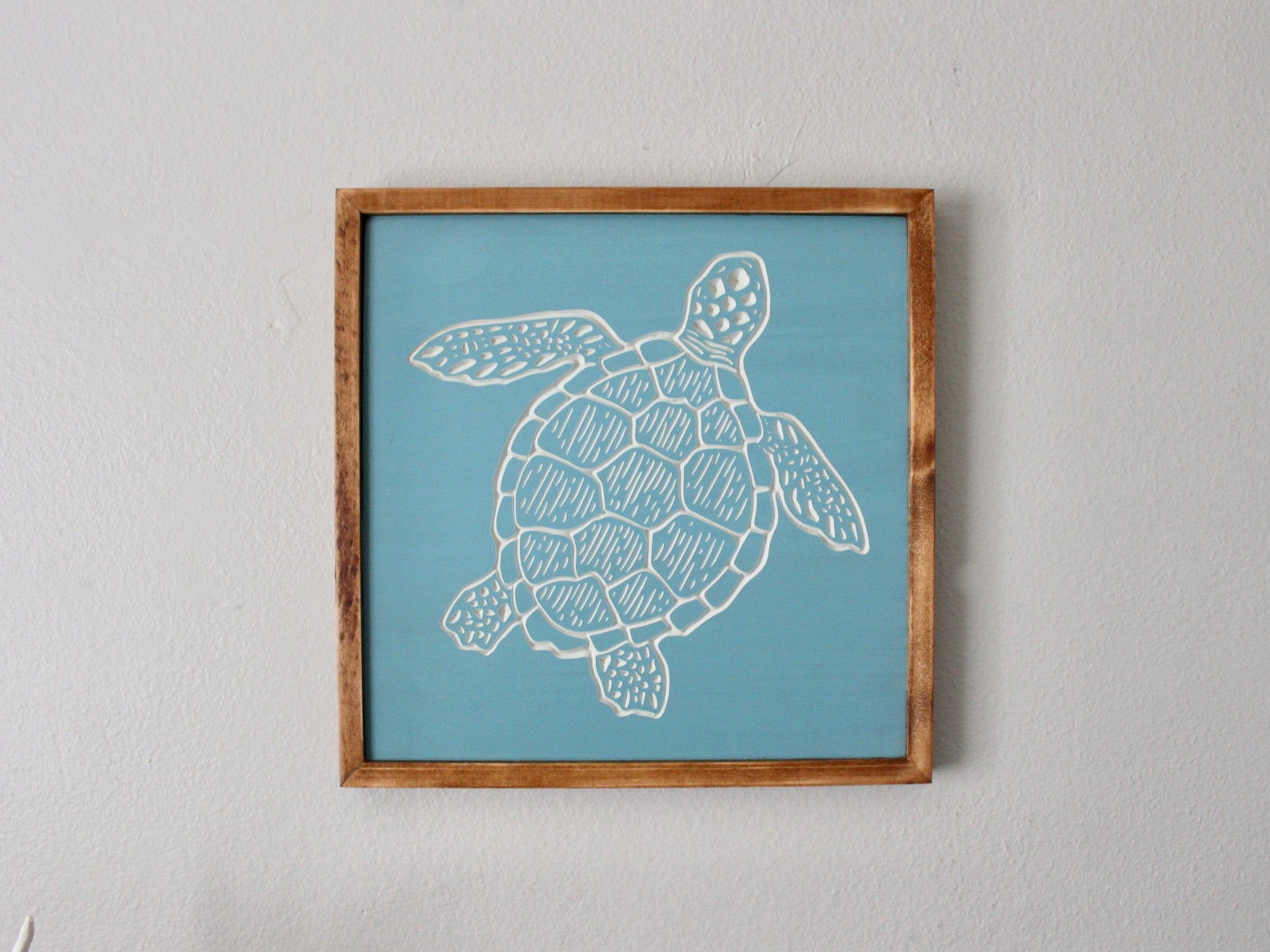 Carved Sea Turtle Wall Art Beach House Decor Framed Turtle - Etsy