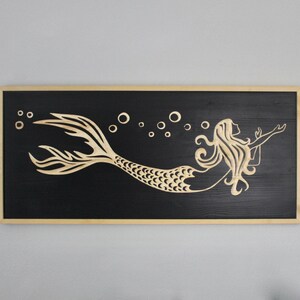 Carved Mermaid Wall Art || Nautical Decor || Sea Life Decor || Coastal ...