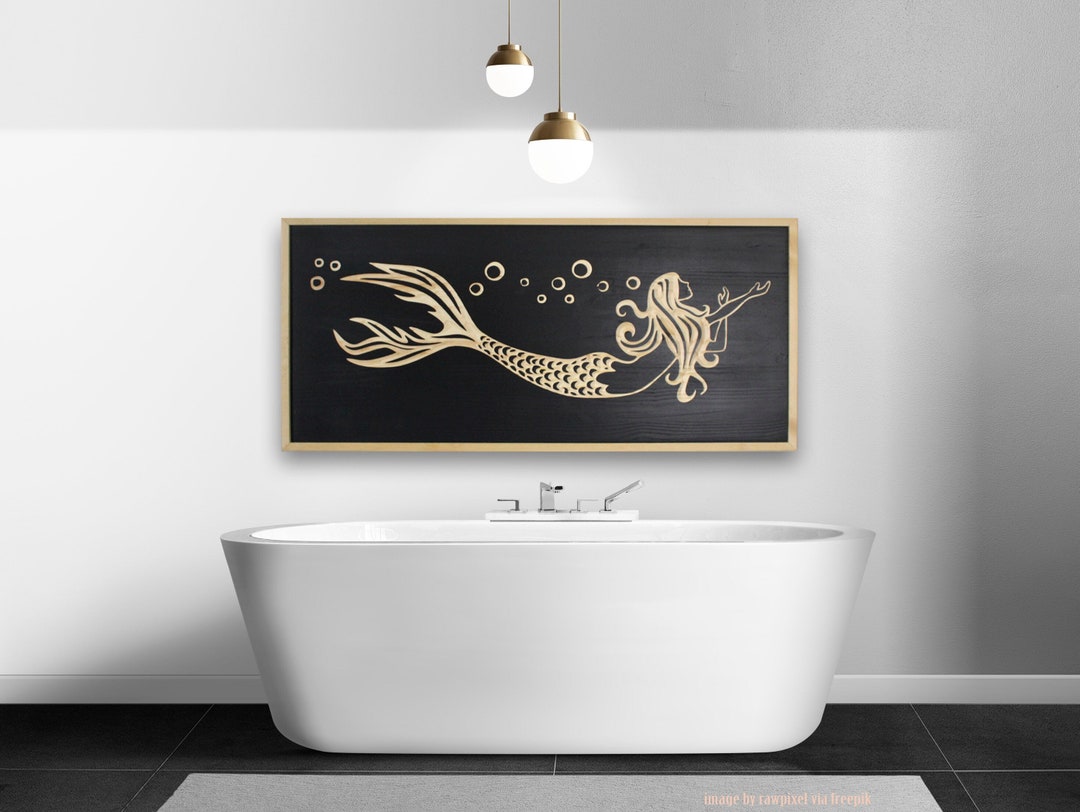 Carved Mermaid Wall Art || Nautical Decor || Sea Life Decor || Coastal ...