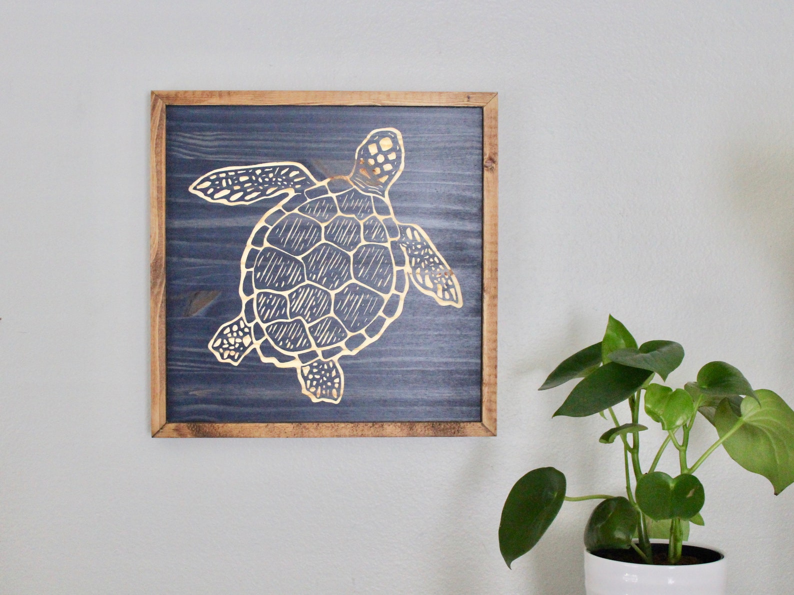 Carved Sea Turtle Wall Art Beach House Decor Framed Turtle - Etsy