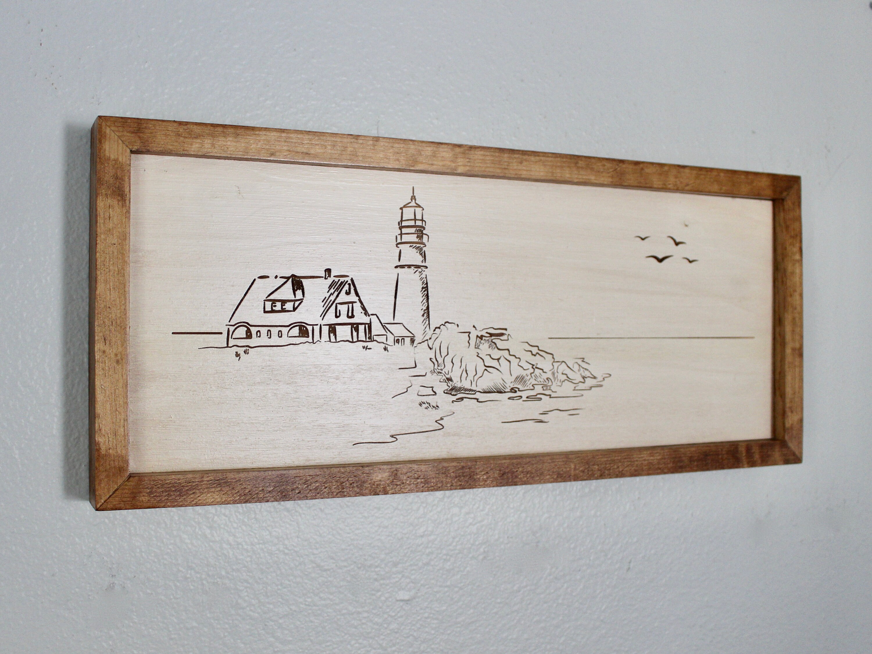 Carved Lighthouse Wall Art Nautical Decor Vintage Art | Etsy