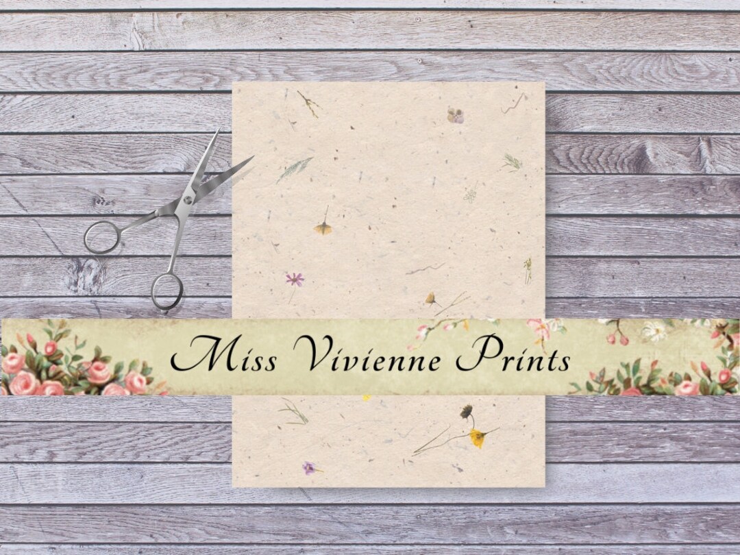 Digital Paper Sheet,printable Paper, Textured Paper, Pressed Flowers ...