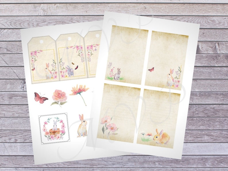 Printable Journaling Cards, Rabbits, Journal Cards, Junk Journal ...