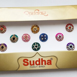 Colorful Designer Round Bindi Indian Body Art Temporary Wedding Fashion ...