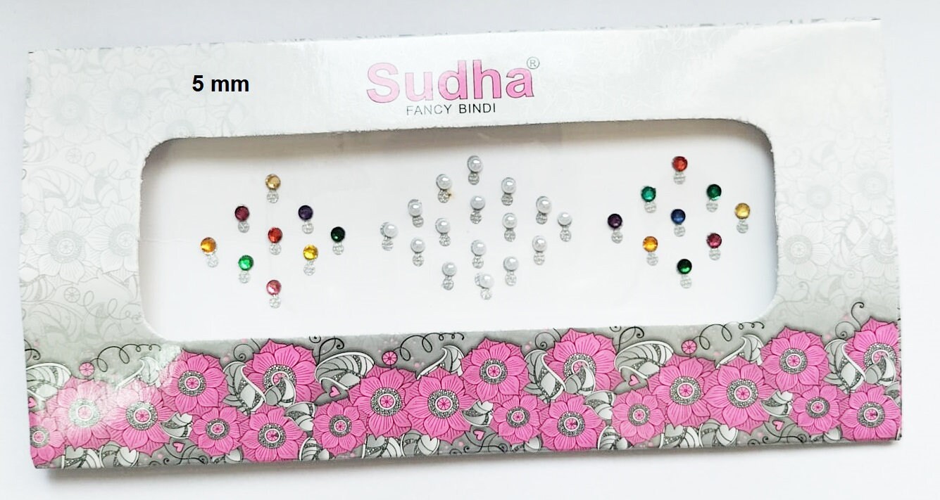 Glitter Multicolored Round Bindi Face Jewels 4 Pack of - Etsy