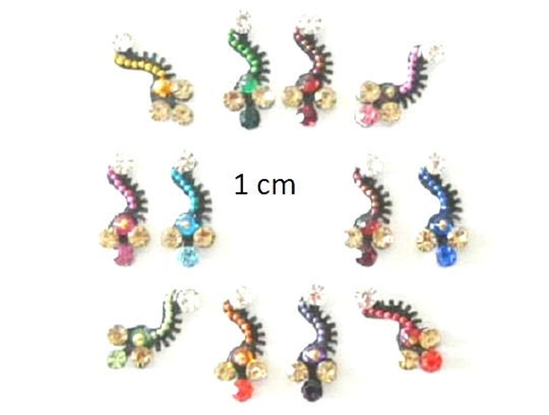 Bindi Stickers, Long Crystal Bindi, Indian Snake Design Curved Bindi ...