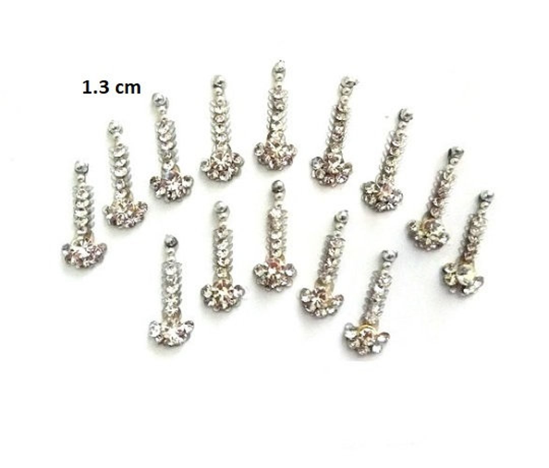 Silver Bindi Long Silver Bindis Wedding Festival Bindis - Etsy