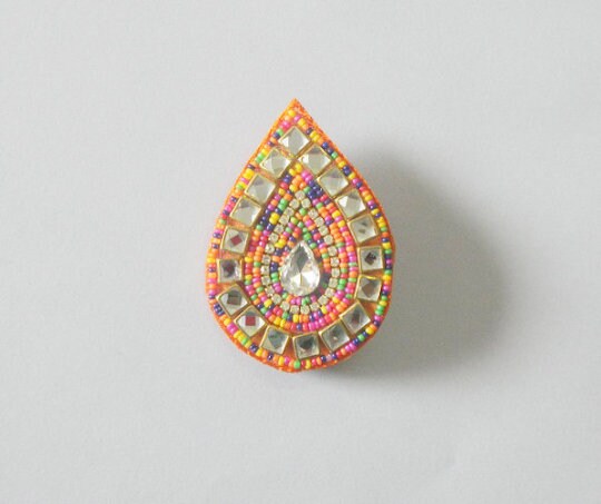 Oval Shape Pin Indian Sari Pins Beautiful Handmade Pin for - Etsy
