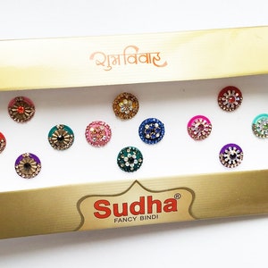 Colorful Designer Round Bindi Indian Body Art Temporary Wedding Fashion ...