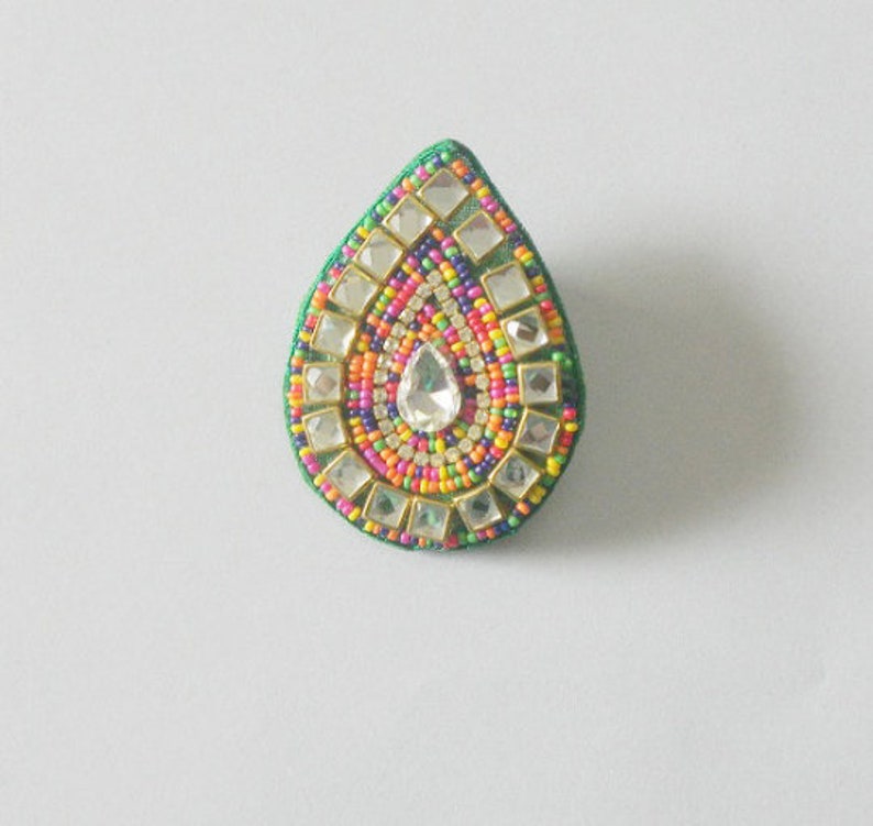 Oval Shape Pin Indian Sari Pins Beautiful Handmade Pin for - Etsy