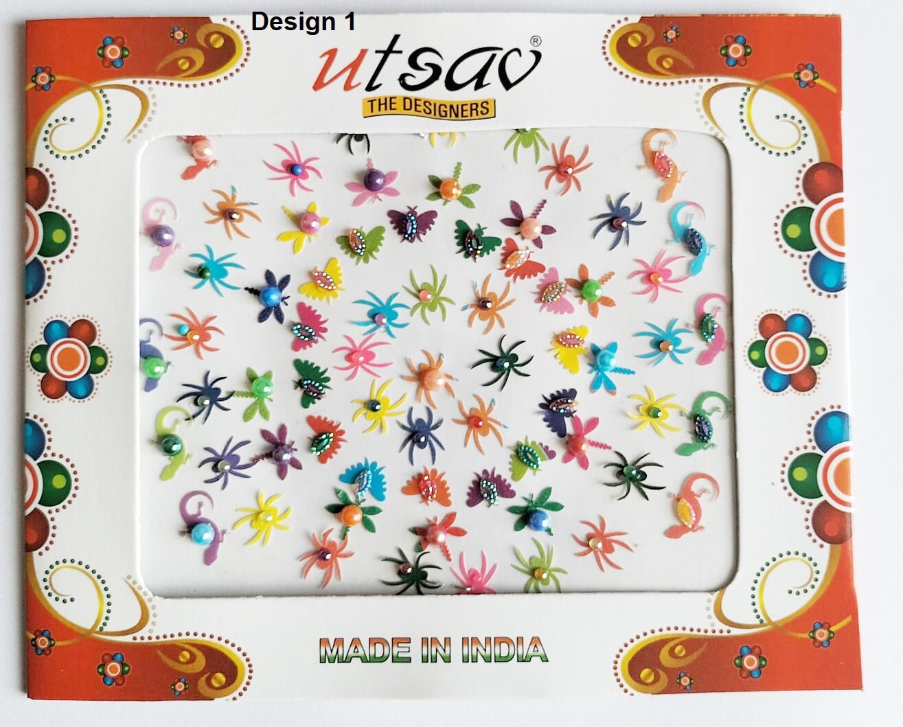 Designer Animal Spider Butterfly Temporary Face Stickers Colorful ...