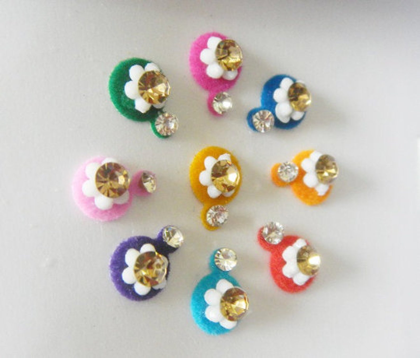 2 Pack Colorful Round Bindis Indian Bindi Sticker Crystal | Etsy
