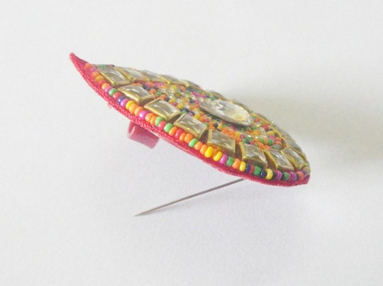 Oval Shape Pin Indian Sari Pins Beautiful Handmade Pin for - Etsy