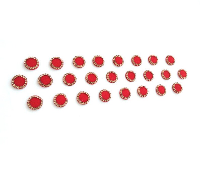 Bindi Sticker Red Plain Round Bindis Velvet Indian Bindis | Etsy