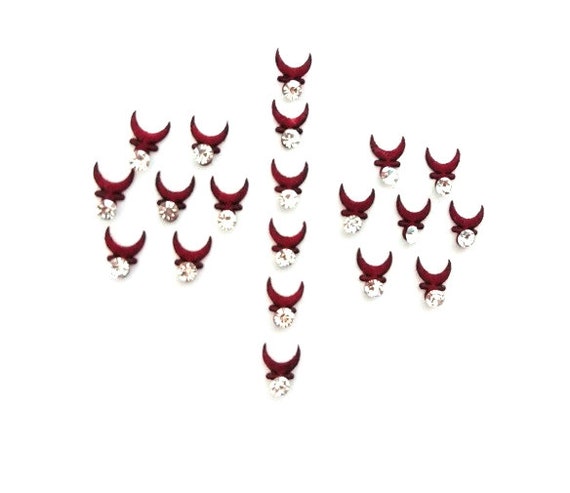 Marathi Half Moon Maroon Bindi 2 Pack Indian Face Bindis - Etsy