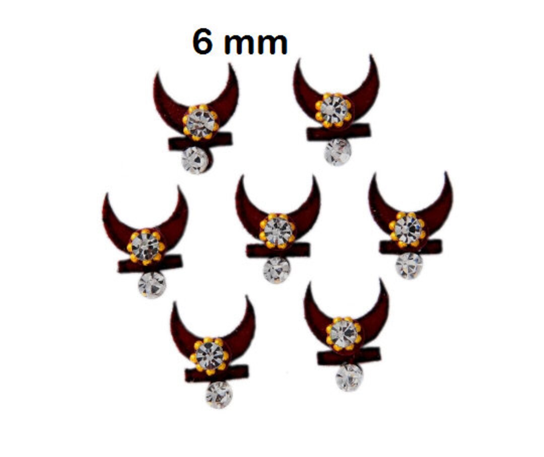 2 Pack Moon Bindi Indian Marathi Chand Stickers, Traditional Bollywood ...