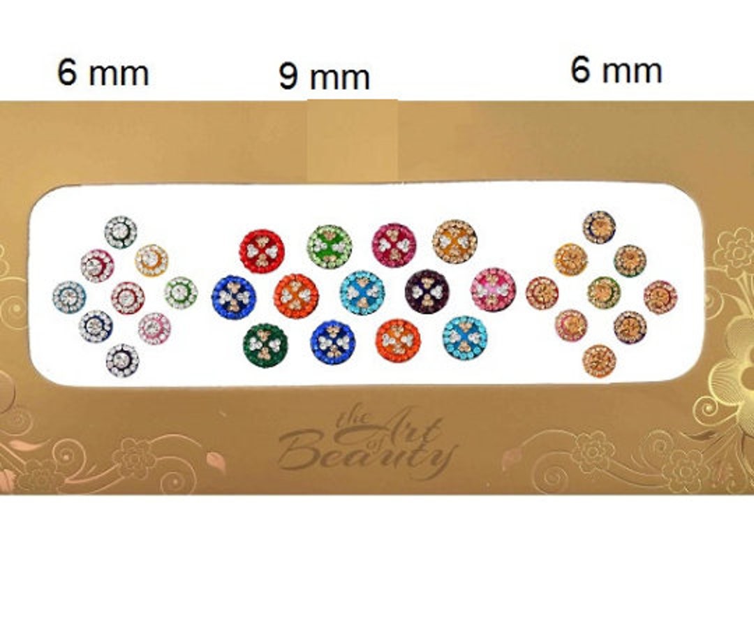 Stone Bindis Multi Colored Bindi Self Adhesive Bindis Big - Etsy