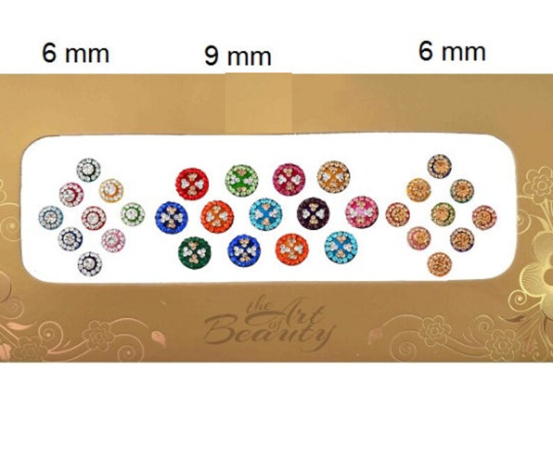Stone Bindis Multi Colored Bindi Self Adhesive Bindis Big - Etsy