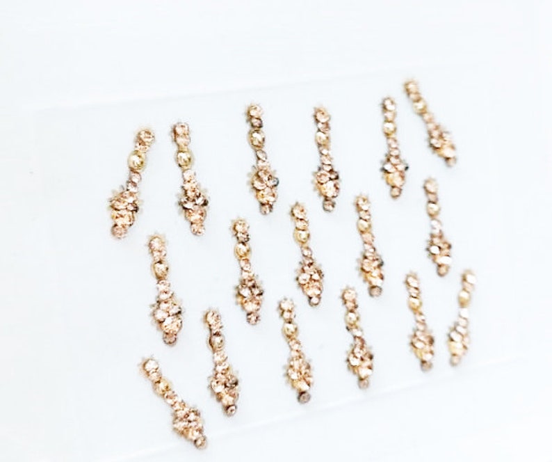 Gold Long Bindi Crystal Designer Bindi Rhinestones Bollywood Bindis ...