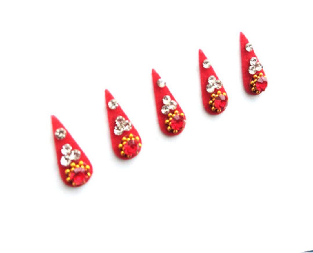 4 Pack Tilak Bindis, Long Tikka Bindi, Teardrop Bindis, Wedding Long ...