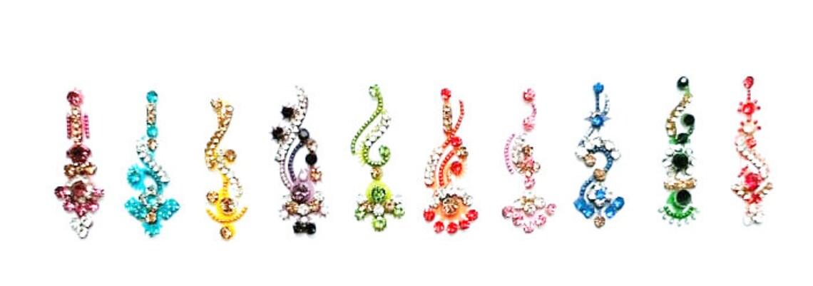 High Quality Long Bindi Temporary Face Stickers Bridal Bindis - Etsy