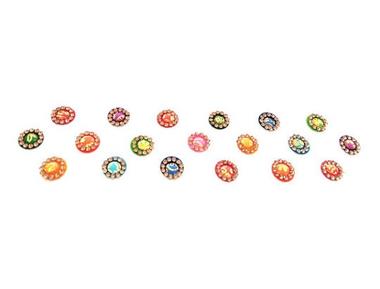 Multi Coloured Bindi, Round Fancy Bindis, Wedding Round Bindis, Indian ...