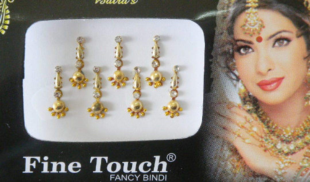 Long Silver/gold Bindi Stickers, 4 Pack Bridal Bindis India Bindis Self Adhesive Wedding ...