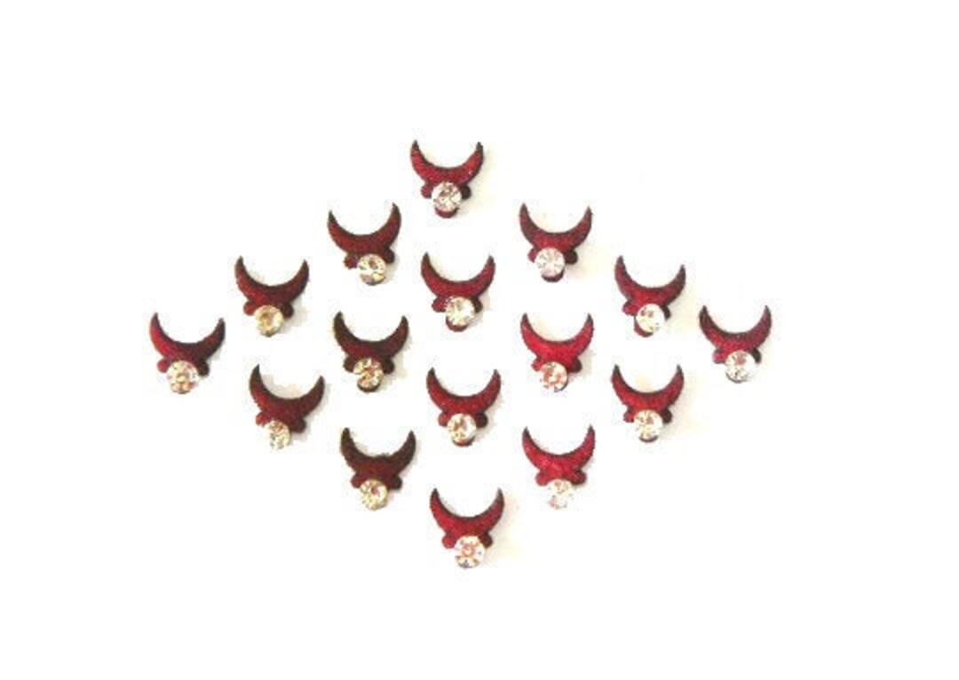 4 Pack Half Moon Bindis,indian Crystal Bridal Wedding Bindi Wholesale ...